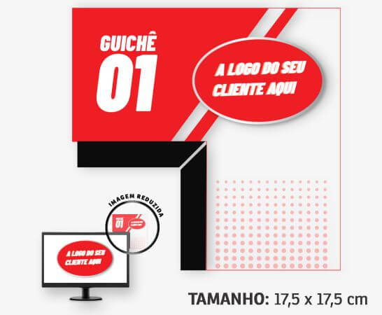 DISPLAYS PARA MONITOR PVC PREMIUM 0,50 QUADRADO Colorido frente - 4 un.