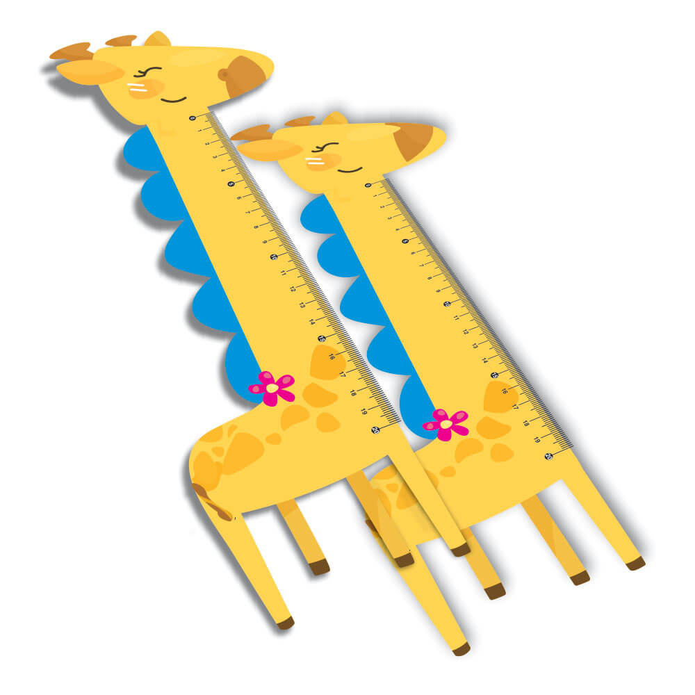 RÉGUAS PVC 0,50MM PREMIUM INFANTIL MODELO GIRAFA 20CM Colorido frente ...